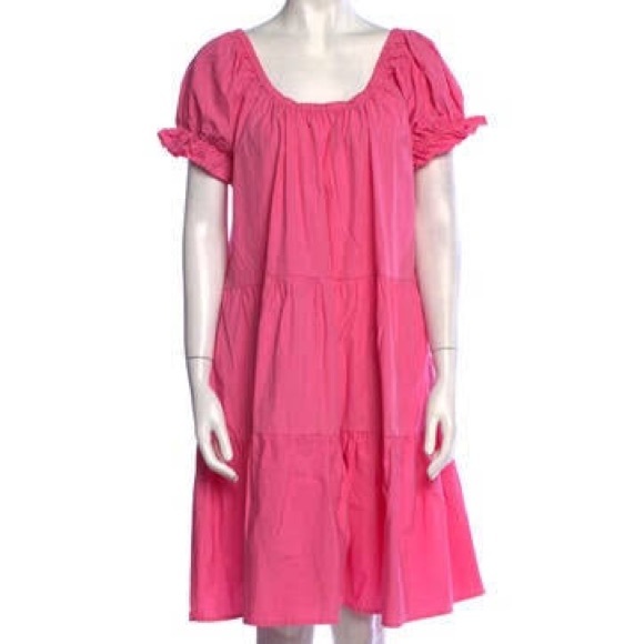 Buru | Dresses | Buru On Off The Shoulder Puff Sleeve Dress Pink | Poshmark